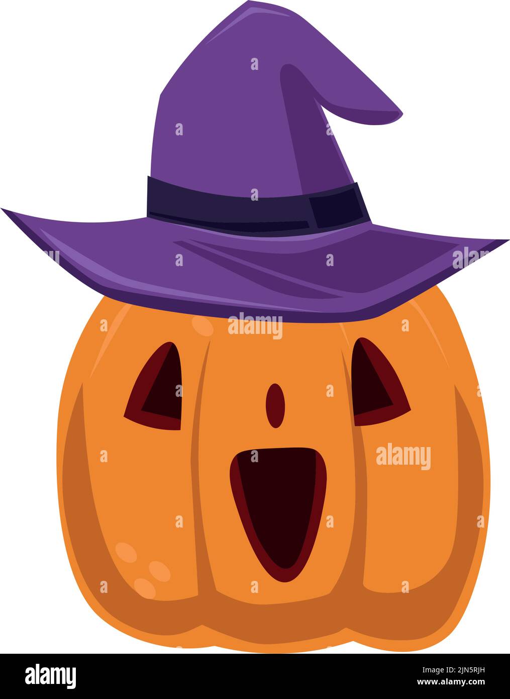 Festive halloween pumpkin in a hat isolated on white background ...
