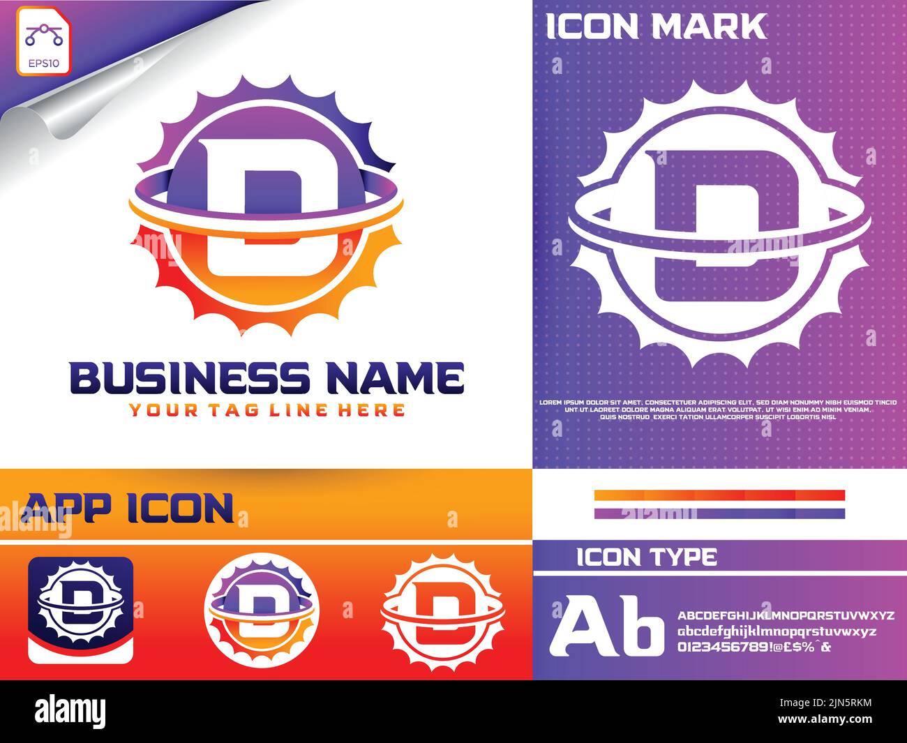 Automobile letter d logo design inside gear shape Stock Vector Image ...