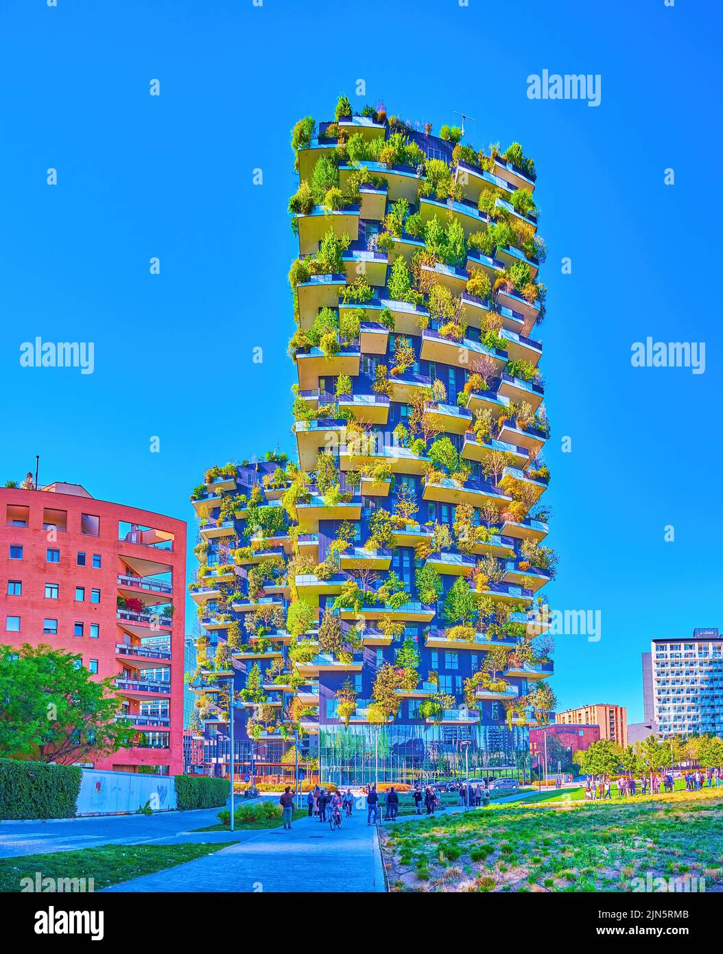 MILAN, ITALY - APRIL 9, 2022: Famous Bosco Verticale (Vertical Forest ...