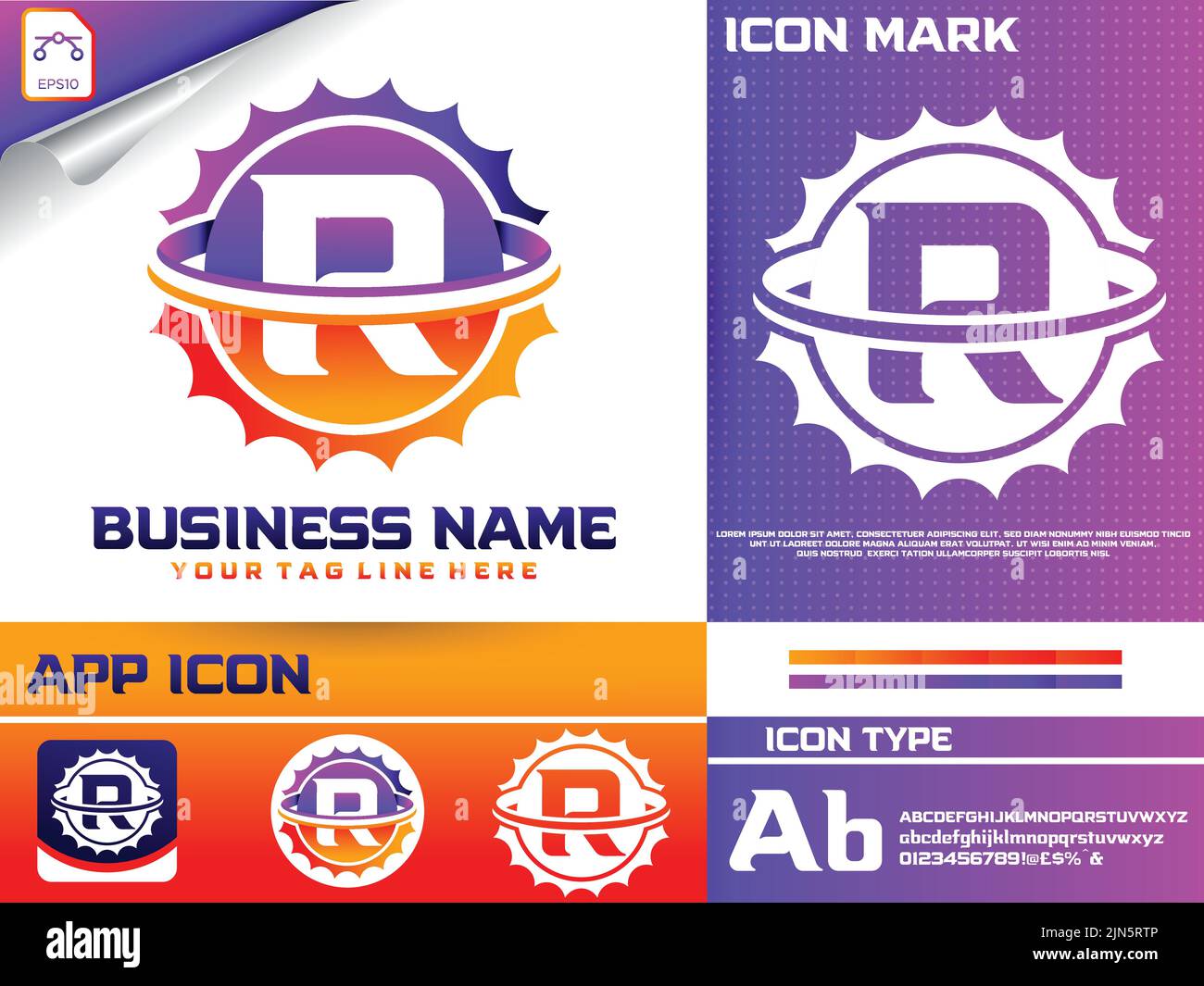 Automobile letter r logo design inside gear shape Stock Vector Image ...