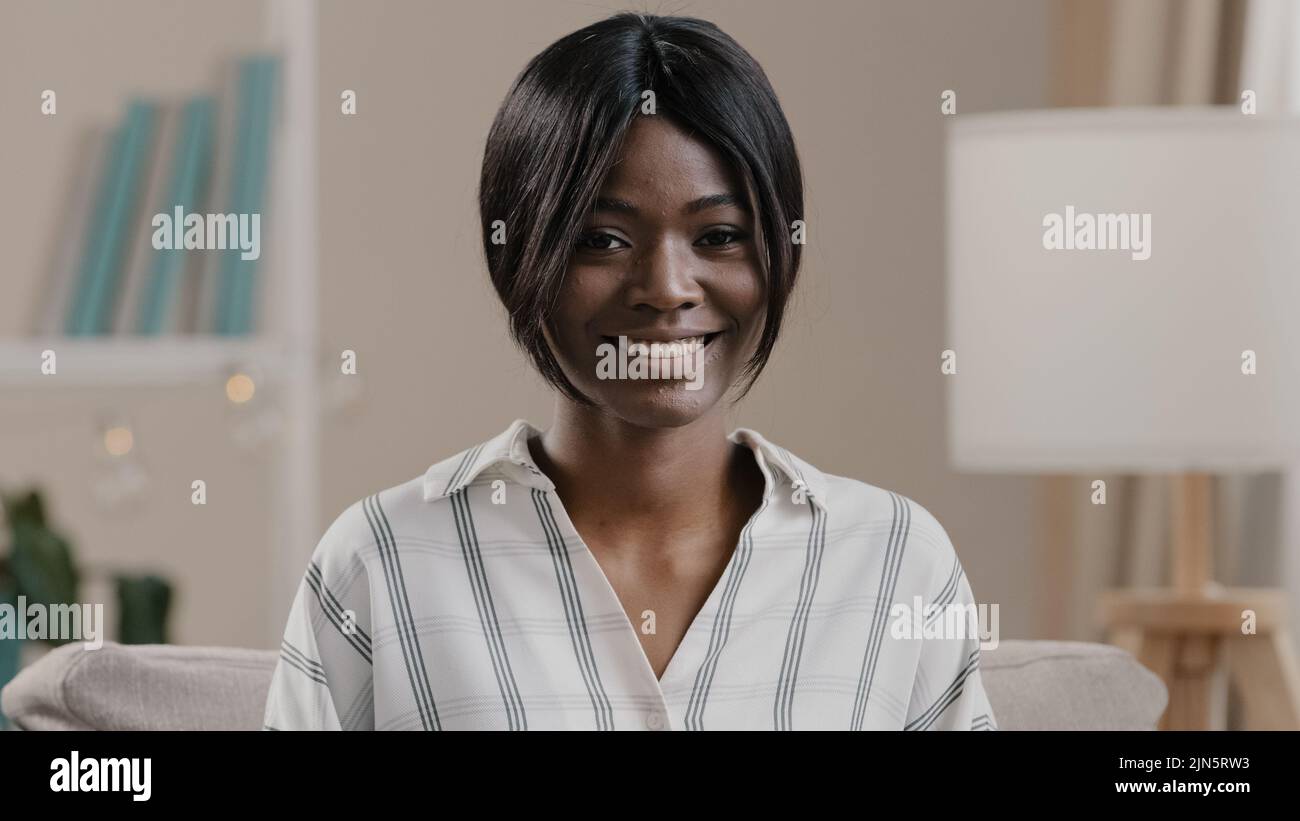Female Portrait Happy Satisfied Woman Customer Smiling Looking At