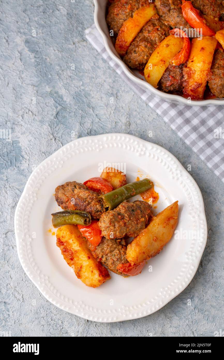 Traditional Homemade Turkish Food Kofte - Kofta with Tomato Sauce and ...