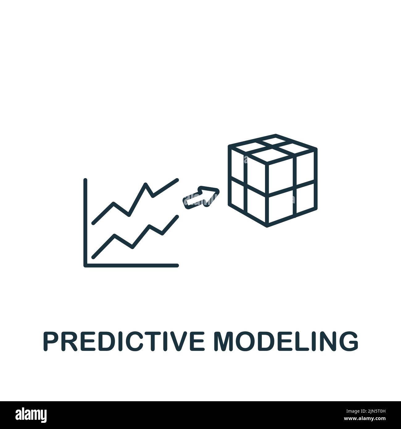 Predictive Modeling icon. Monochrome simple line Data Science icon for ...