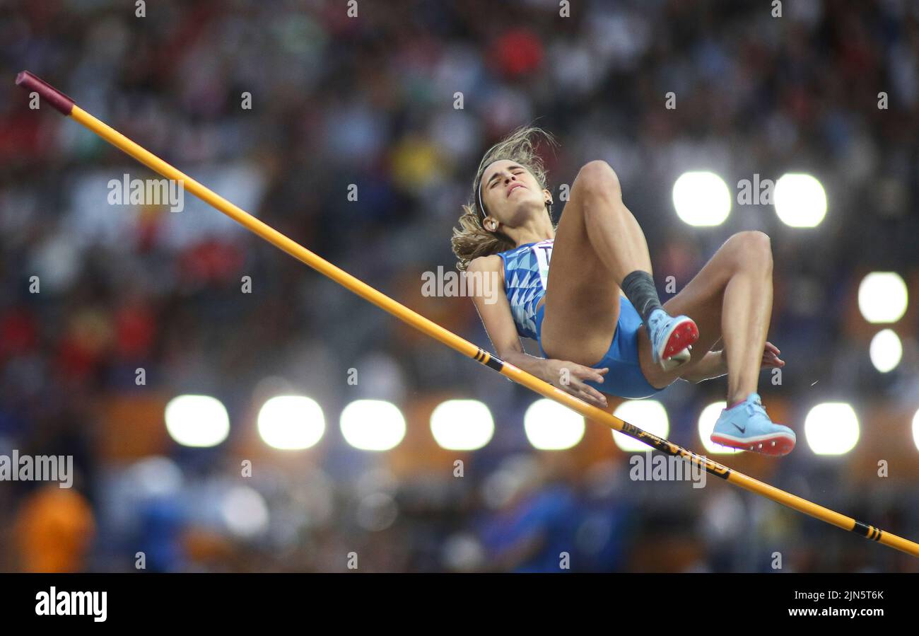 Alessia Trost participating in the high jump at the European Athletics ...