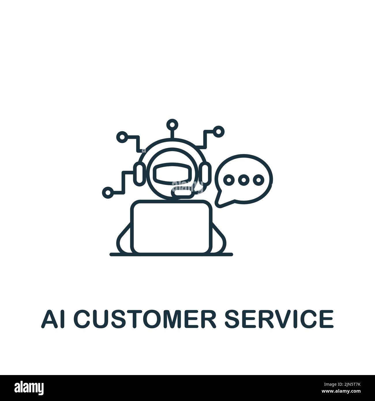 Ai Customer Service Icon Monochrome Simple Line Data Science Icon For