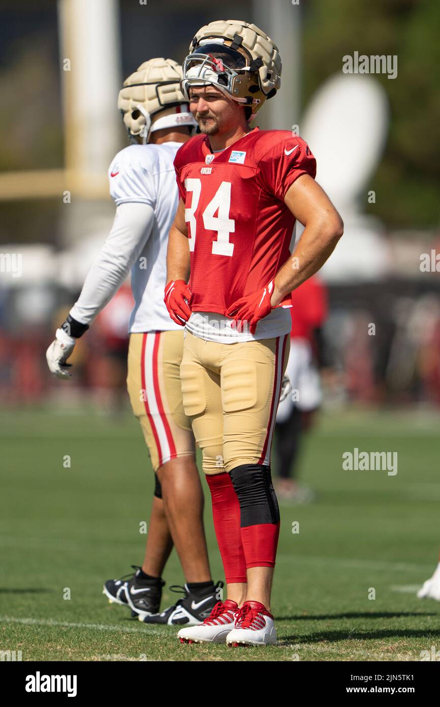 Santa Clara, CA, USA; Aug 7, 2022; San Francisco 49ers tight end Tanner ...