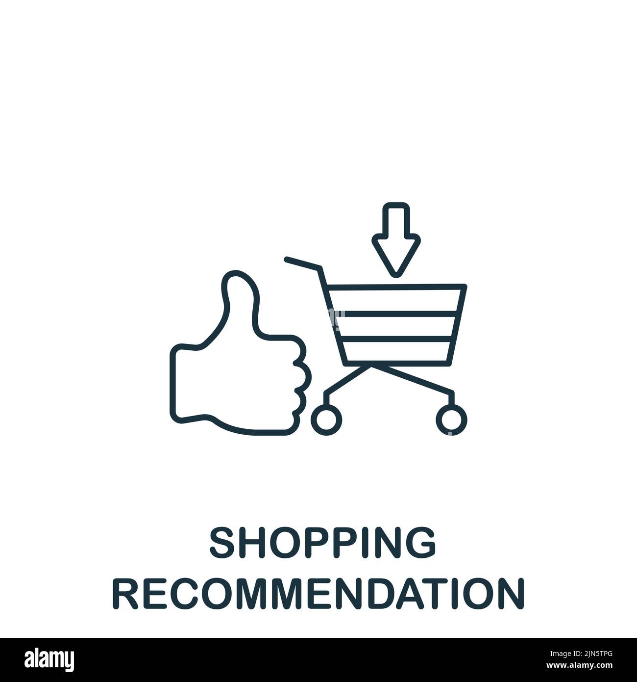 Shopping Recomendation icon. Monochrome simple line Data Science icon ...