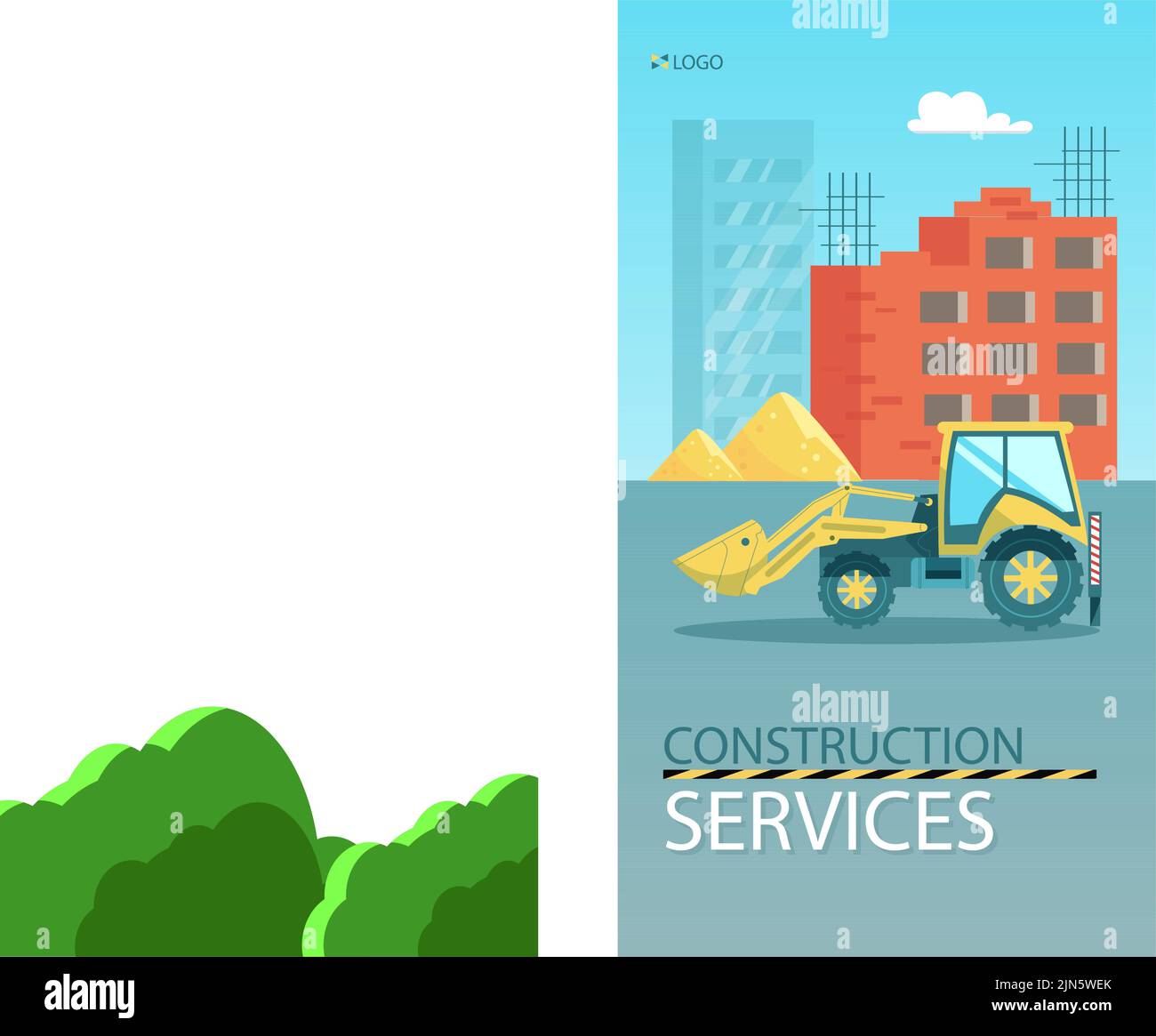 Flat construction posts stories set Vector illustration Stock Vector ...