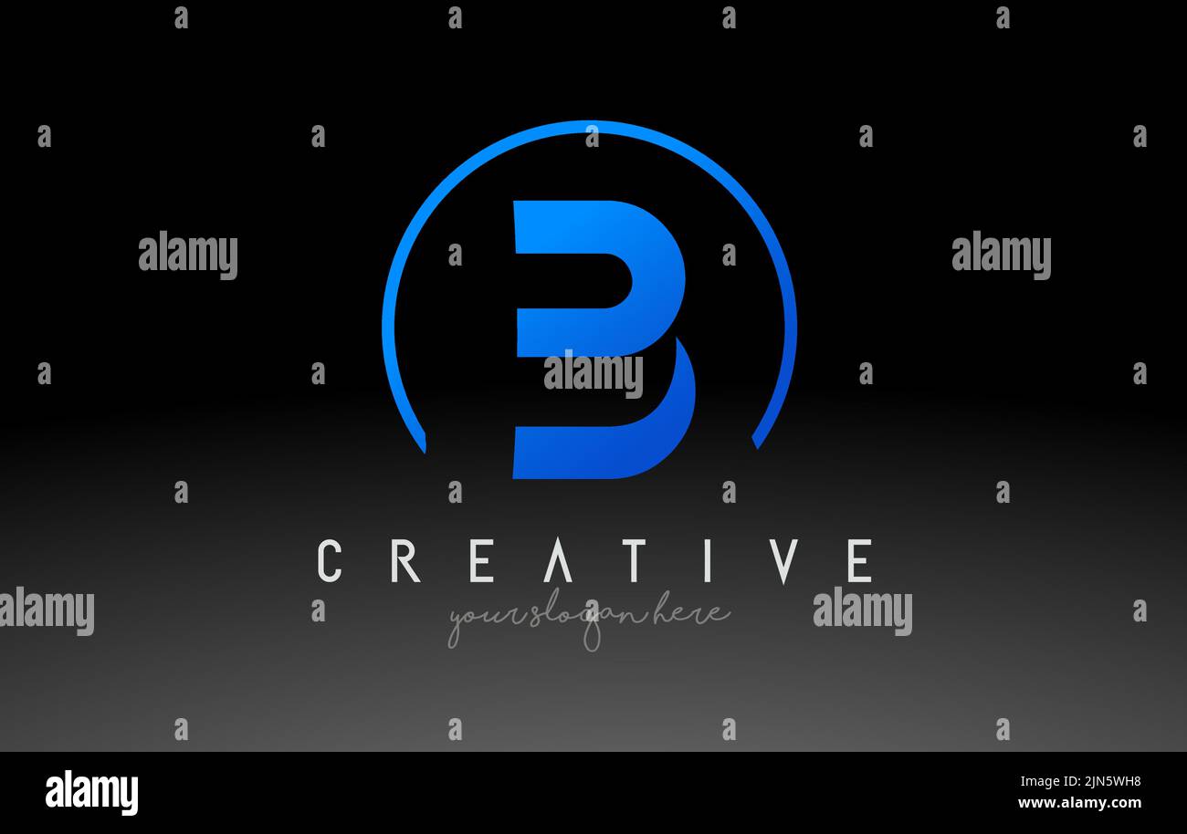 B Letter Logo Design with Black Blue Color. Cool Modern Icon Letters ...