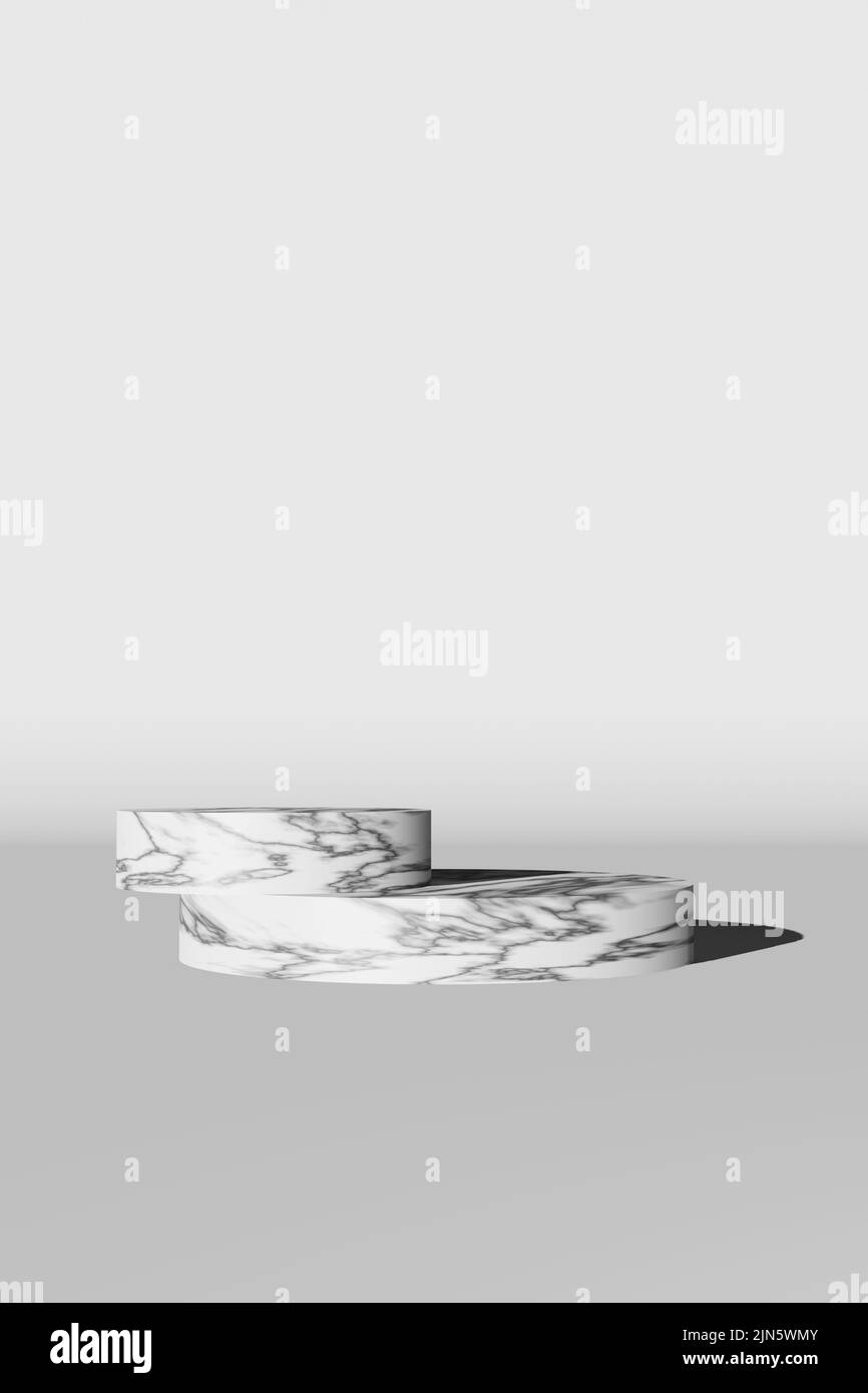 Empty marble stones concrete platform podium with harsh shadow 3D ...