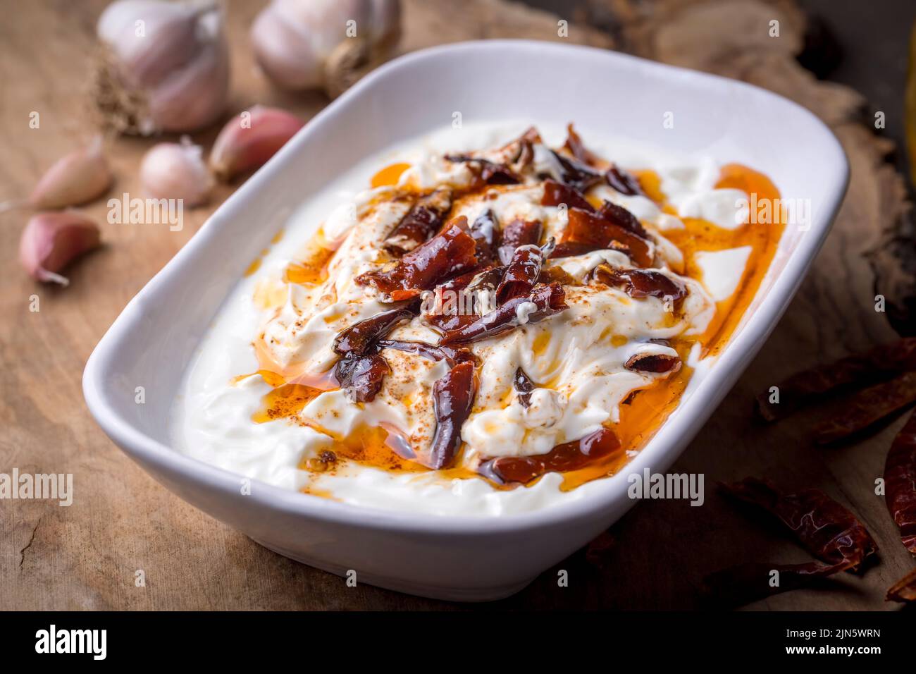 Traditional Turkish and Greek Meze with chili peppers. Turkish ...