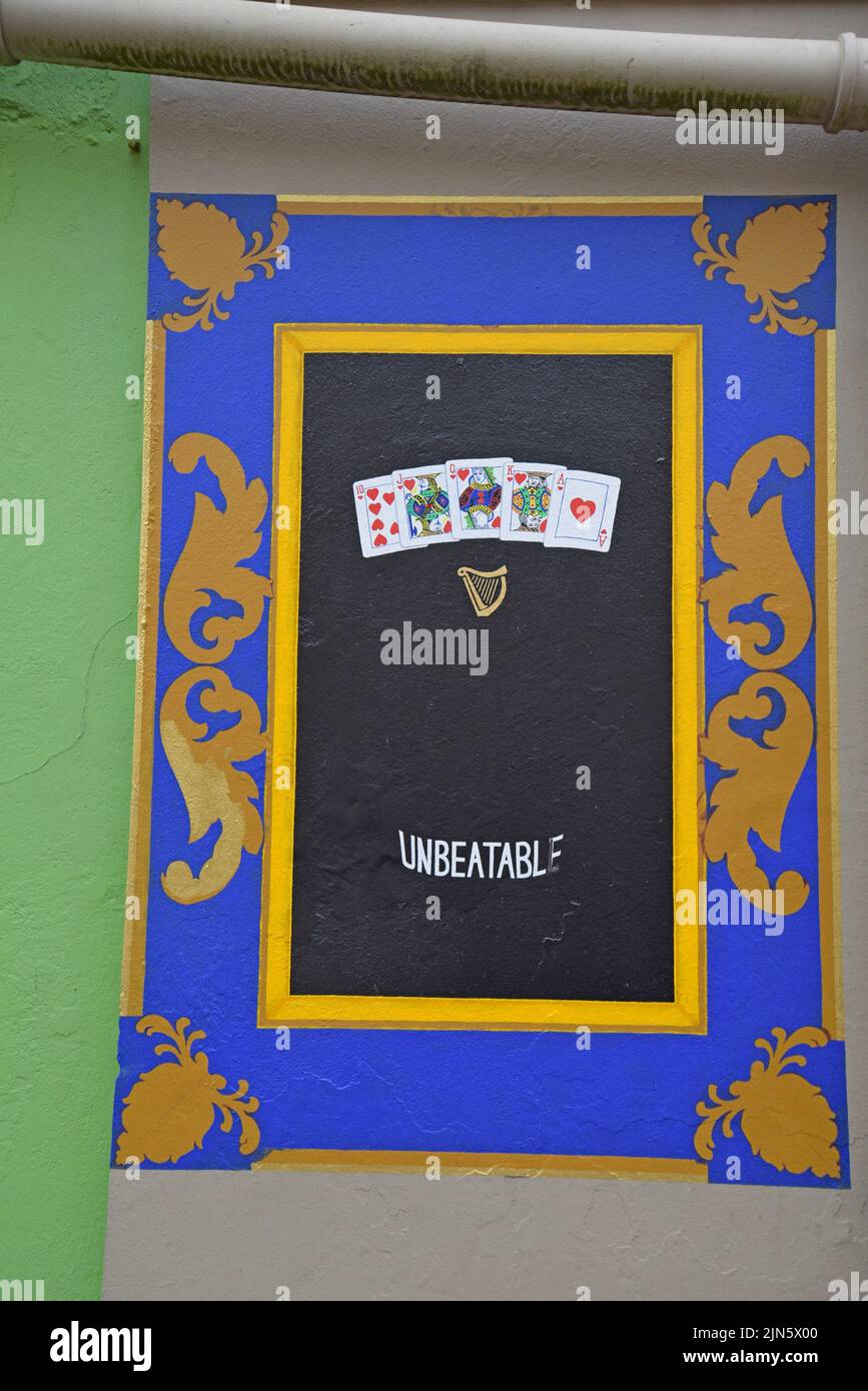 A Guinness themed mural on the outside wall of Slievemish Bar, Tralee ...