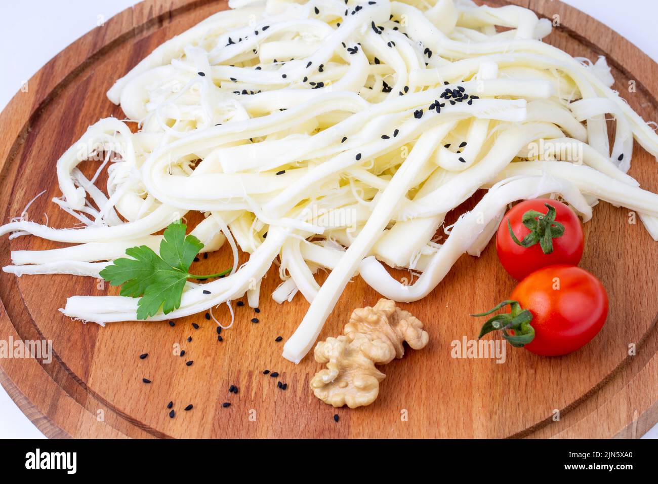 Close-up of natural cheese. Traditional Turkish cheeses. The original ...