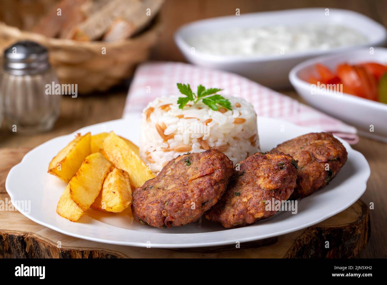 Turkish meatball inegol kofte rice hi-res stock photography and images ...