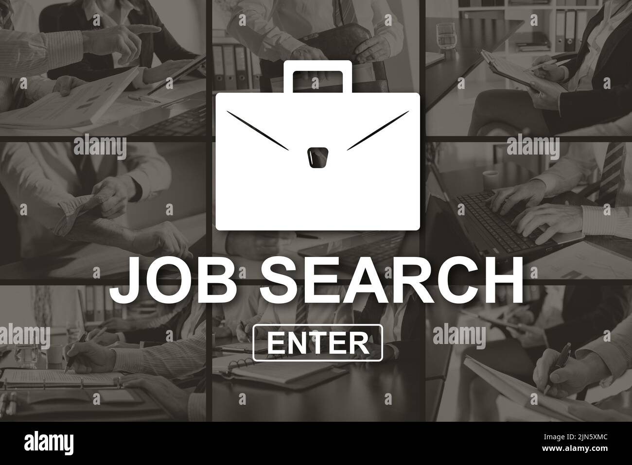 Job search concept illustrated by pictures on background Stock Photo ...