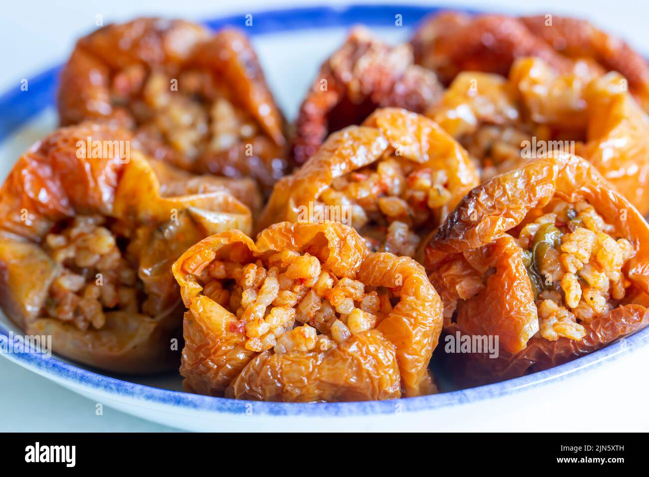 Traditional delicious Turkish food; stuffed dried - dry pepper ...