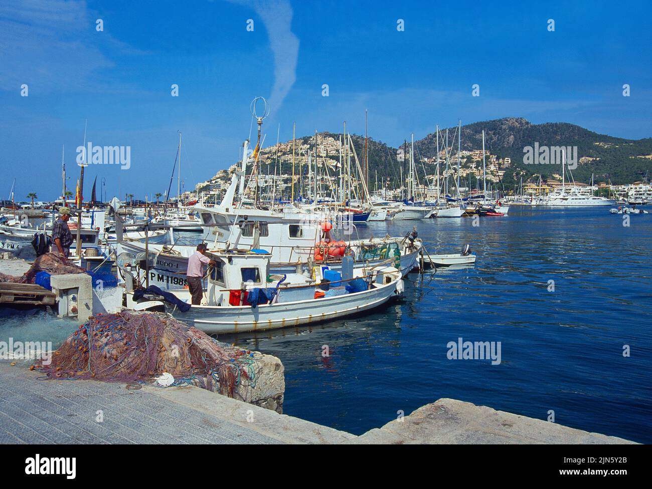 Fishing harbour. Port d'Andratx, Mallorca island, Balearic Islands ...