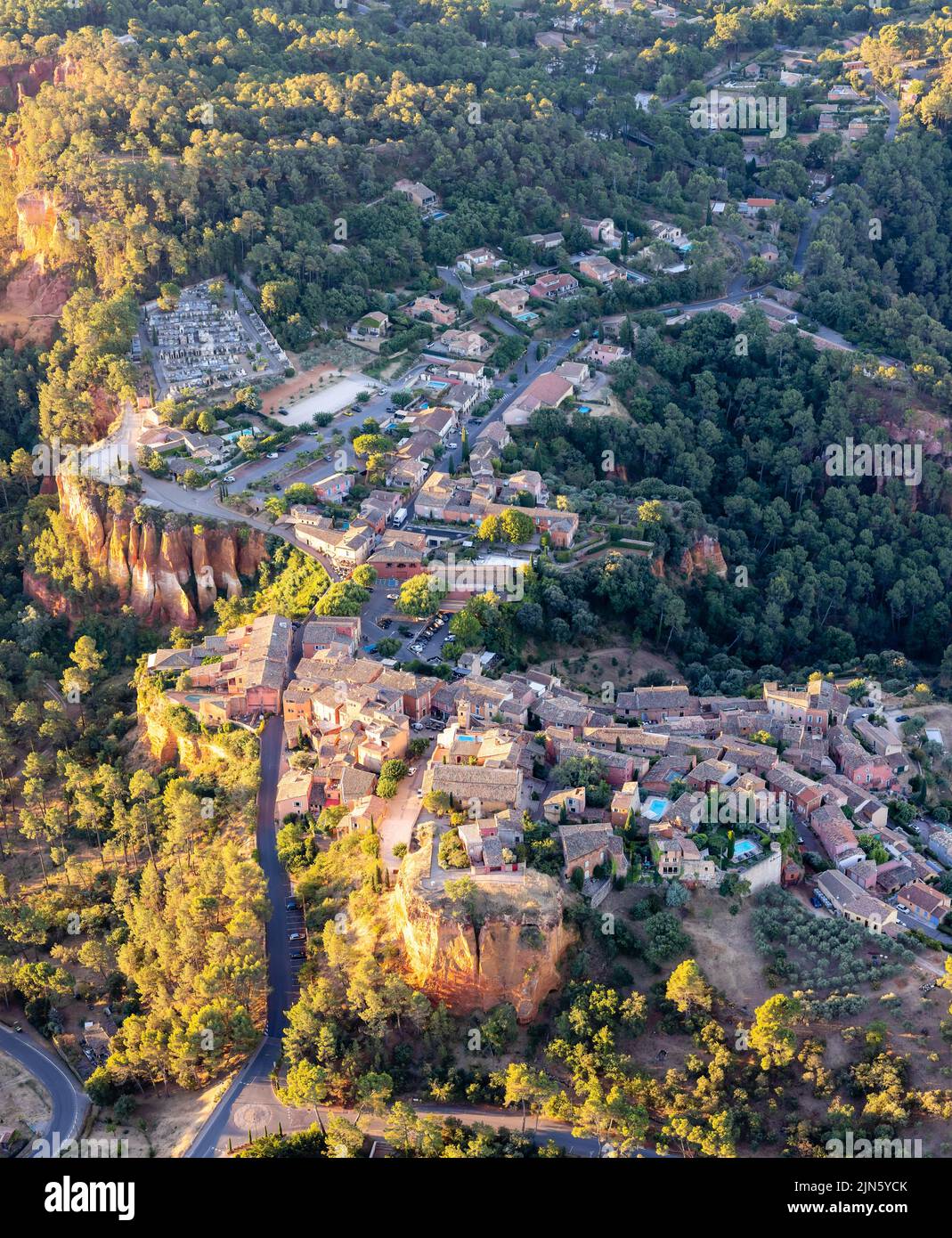 Pierroux, Roussillon and Luberon view of Earth from above from a hot ...