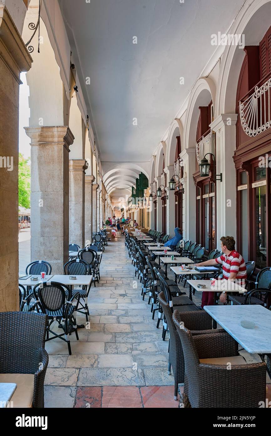 Corfu town liston promenade hi-res stock photography and images - Alamy