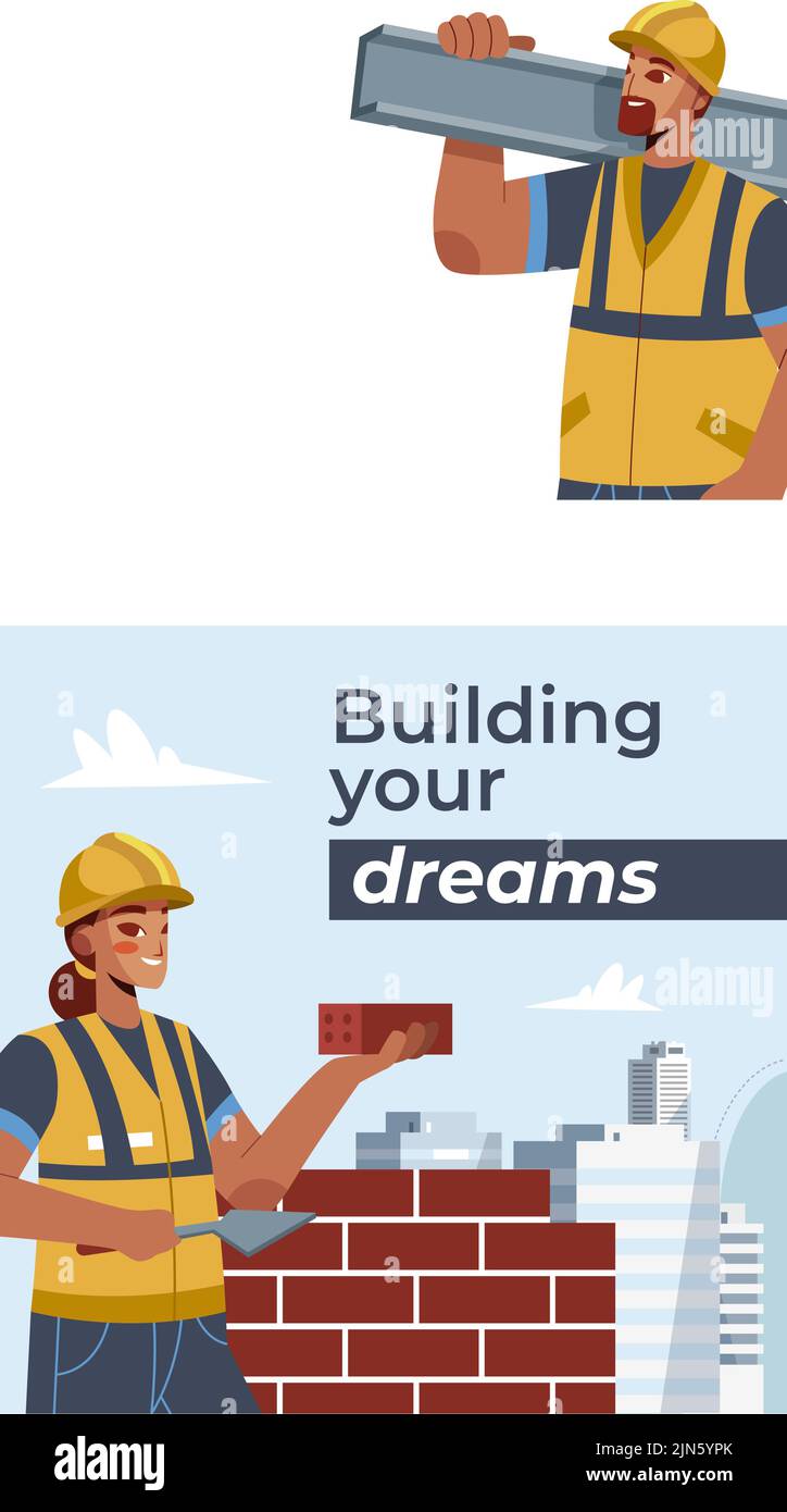 Flat construction posts posts set Vector illustration Stock Vector ...