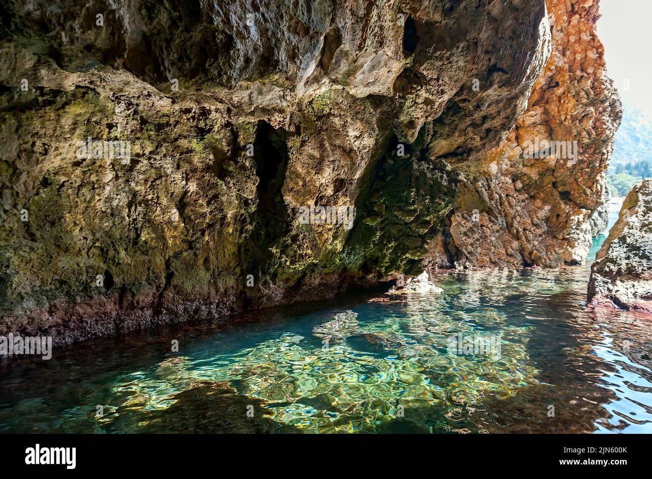 Inside the grotto of Corfu island in Greece Stock Photo - Alamy