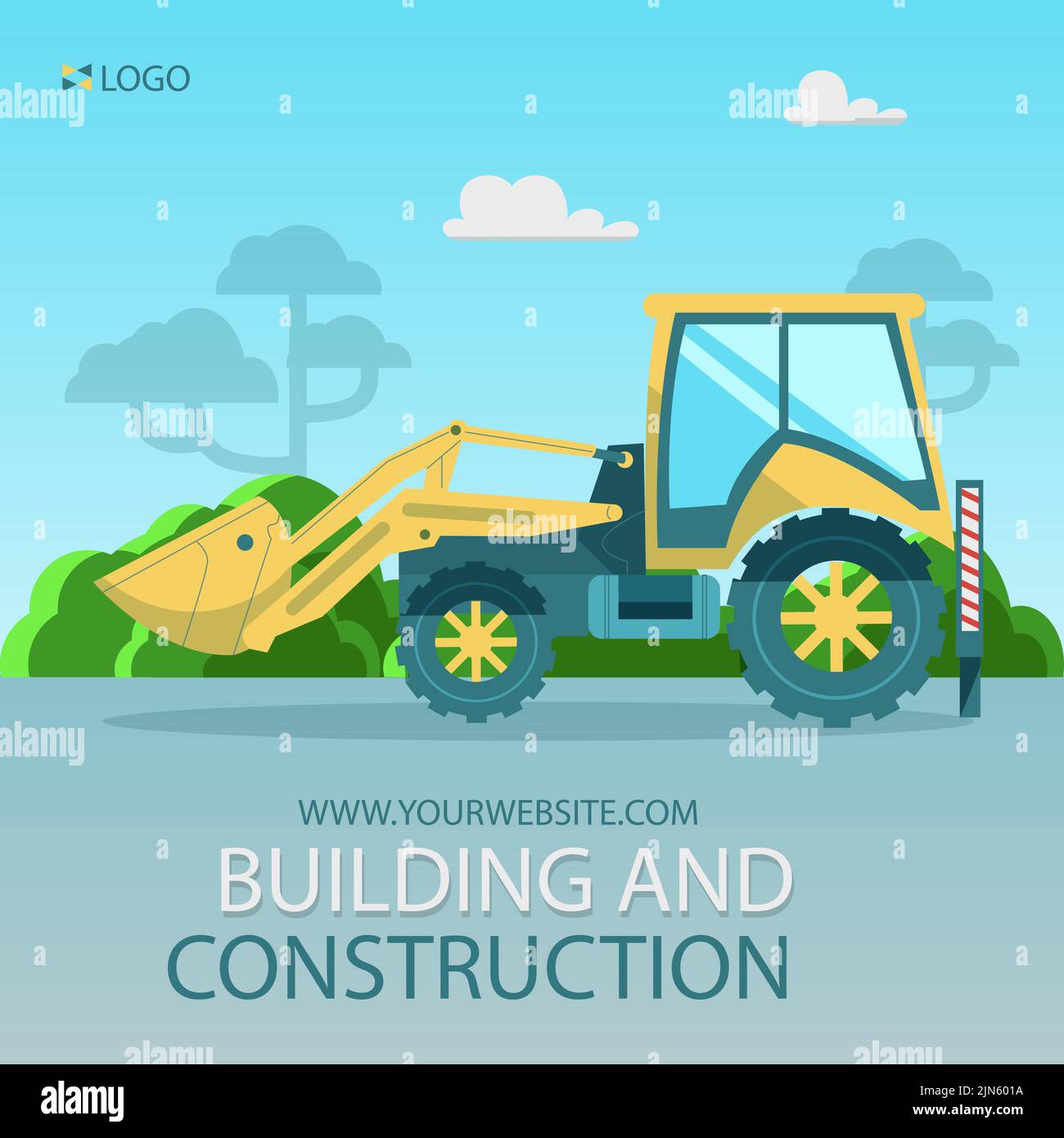 Flat construction posts set Vector illustration Stock Vector Image ...