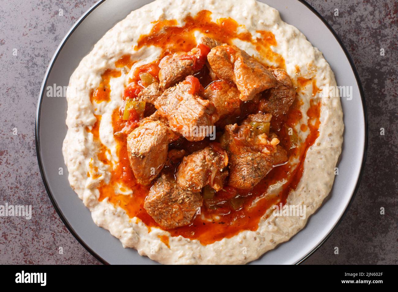 Sultan's Delight or Hunkar Begendi Lamb ragout with pureed eggplant and ...