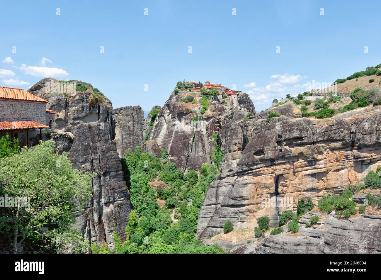 The view to The Holy Monastery of Great Meteoron, the largest of the ...