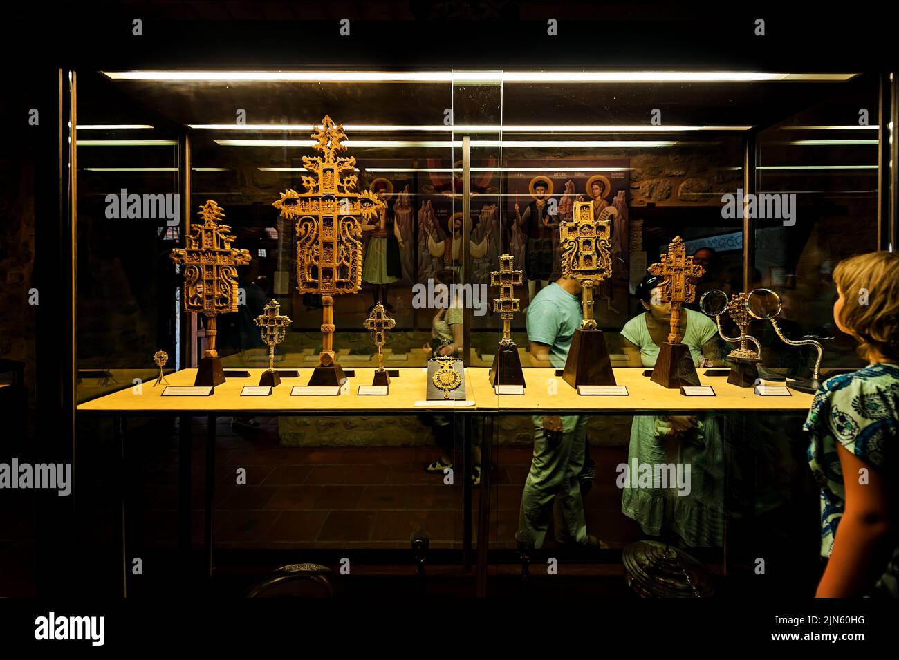 Interior of The Monastery of Great Meteoron in Greece Stock Photo - Alamy