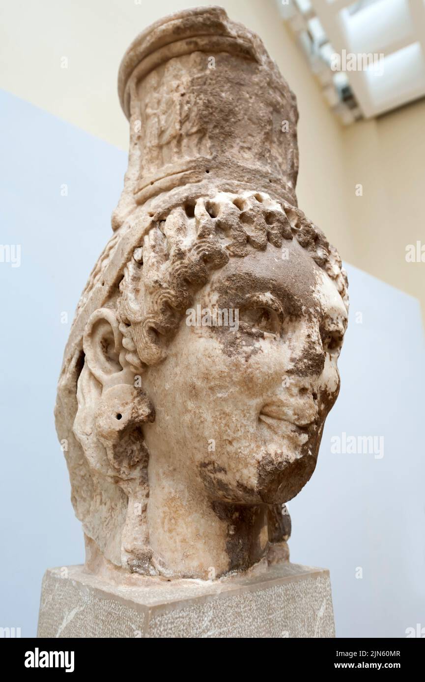 Sculpture at the Archaeological Museum of Delphi, Greece Stock Photo ...