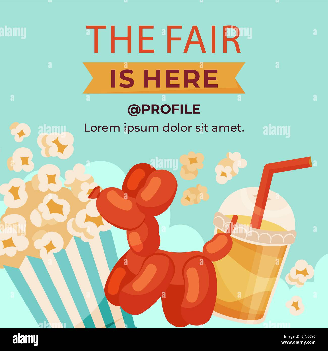 Flat fair posts set Vector illustration Stock Vector Image & Art - Alamy