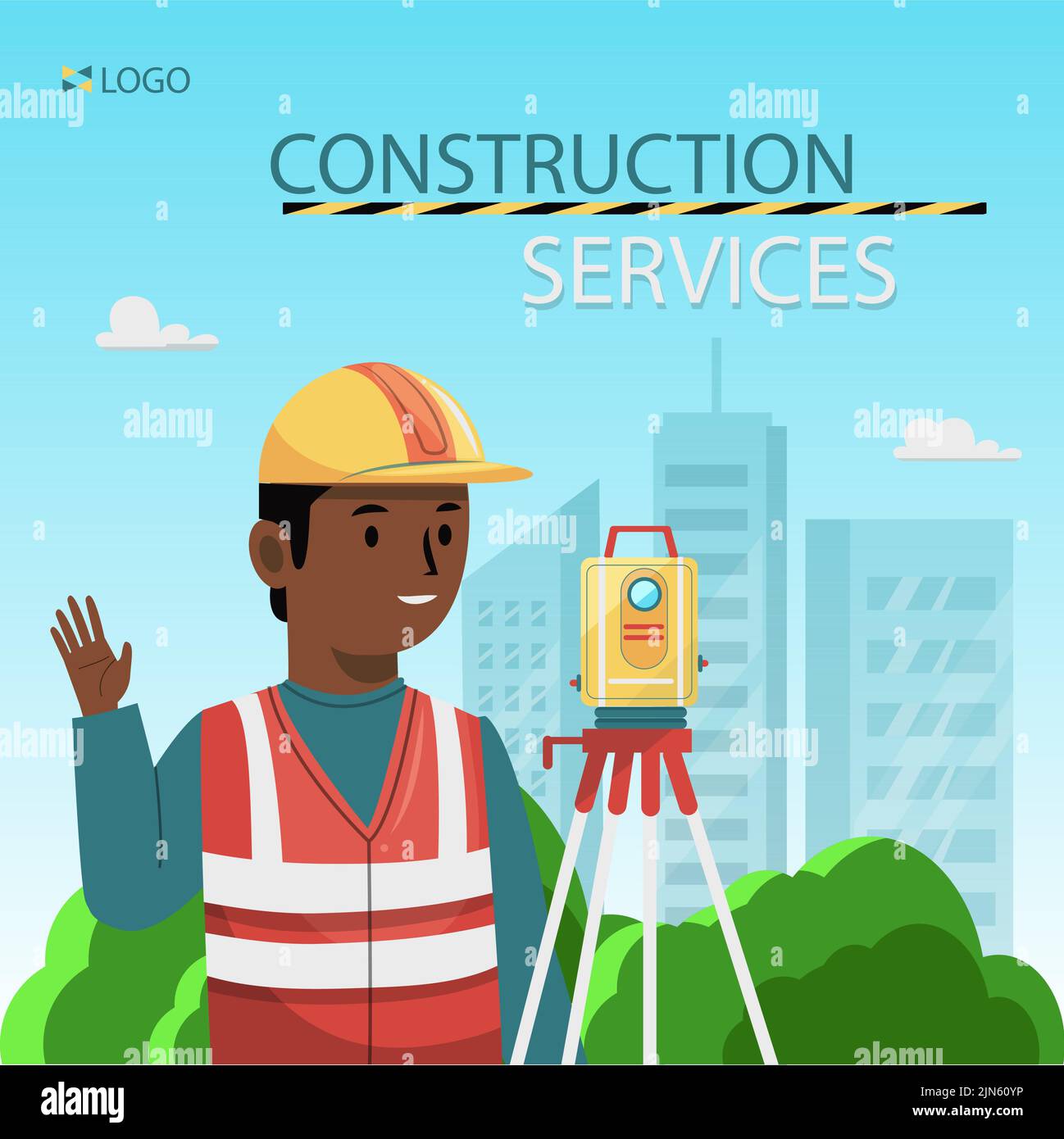 Flat construction posts set Vector illustration Stock Vector Image ...