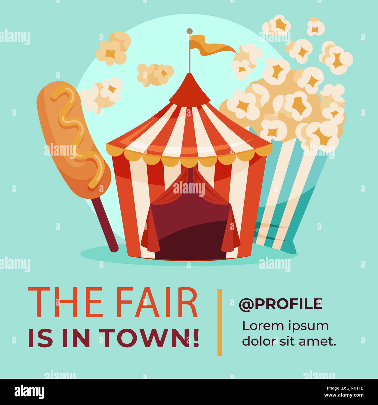 Flat fair posts set Vector illustration Stock Vector Image & Art - Alamy