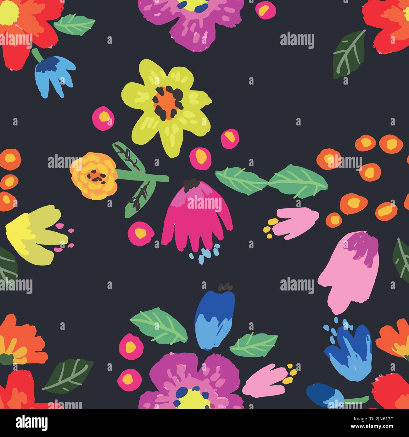 Seamless pattern with bright flowers. Background with flowers Stock ...