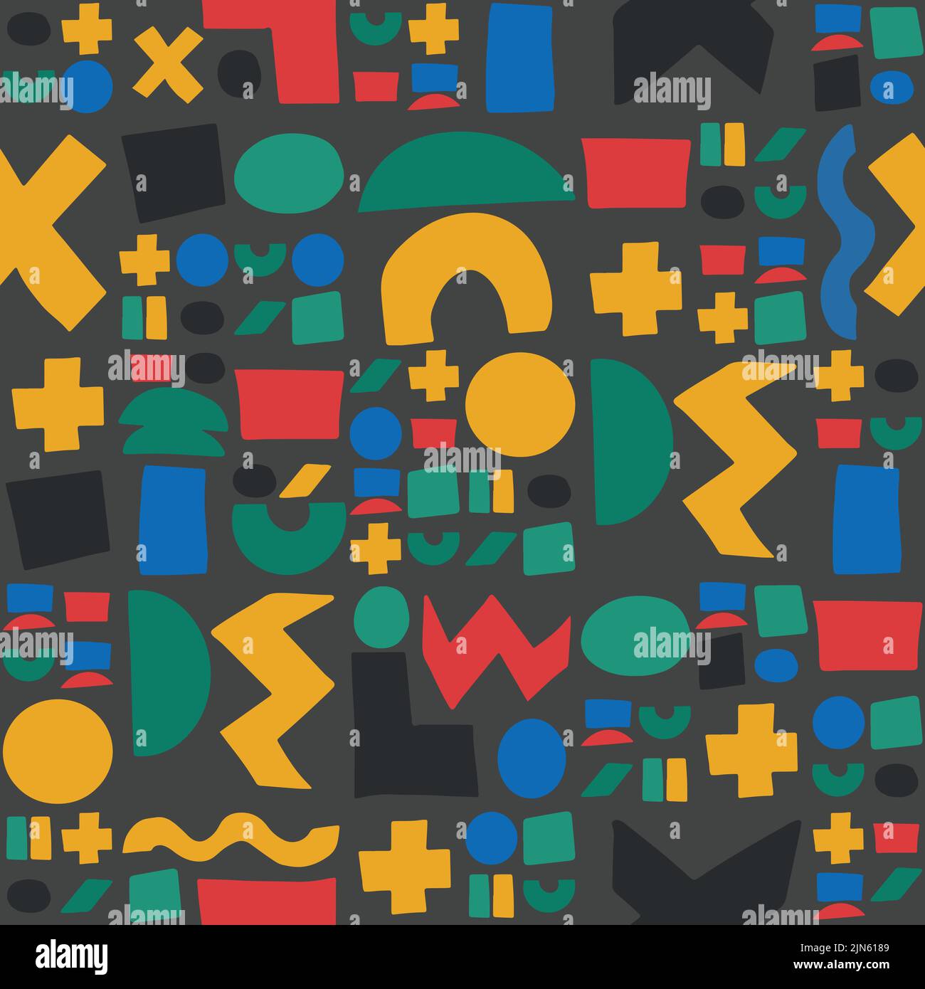 Vector seamless pattern. Repeating abstract background with hand drawn ...