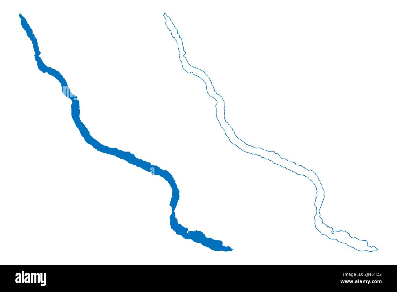 Lake Chelan (United States, North America, us) map vector illustration ...