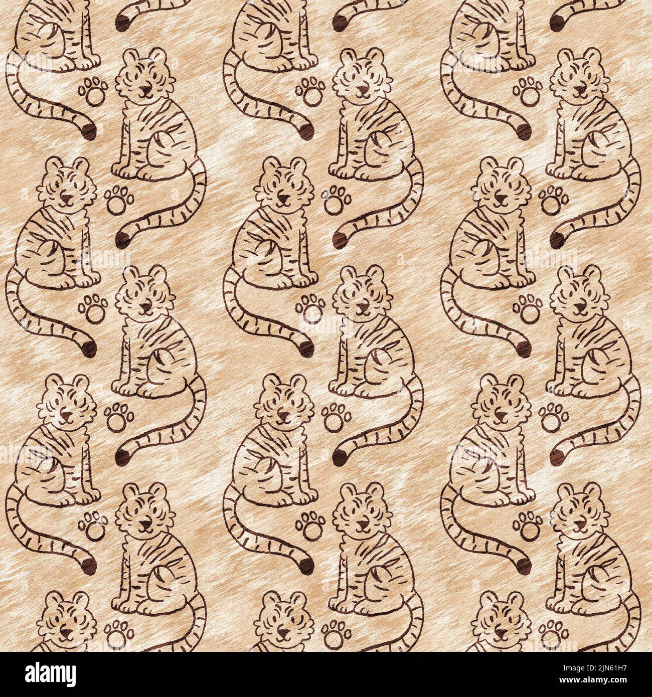 Cute safari wild tiger animal pattern for babies room decor. Seamless ...