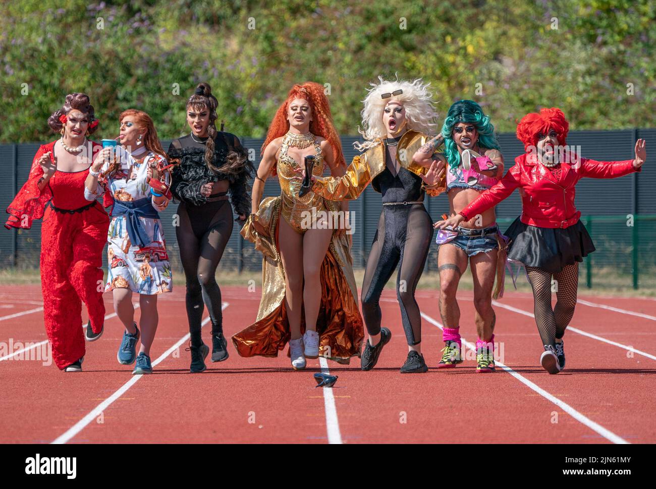 Drag queens, who are all performing at the Edinburgh Festival Fringe ...