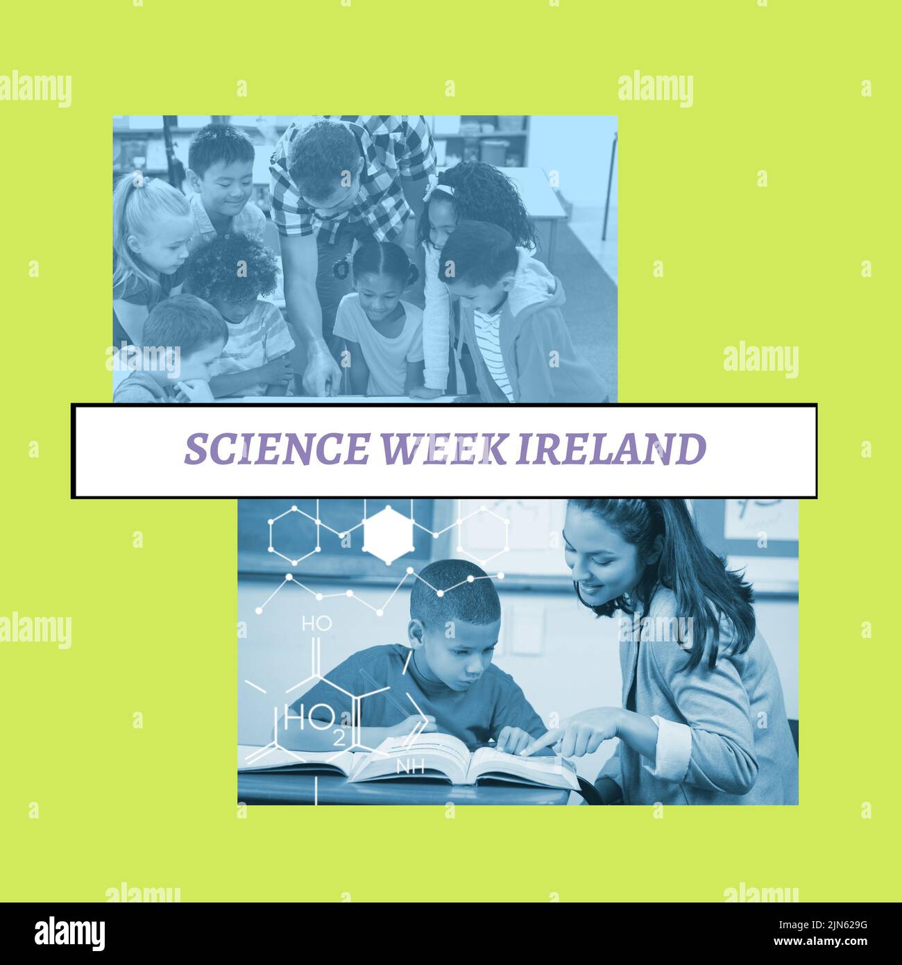 Composition of science week ireland text with diverse schoolchildren ...