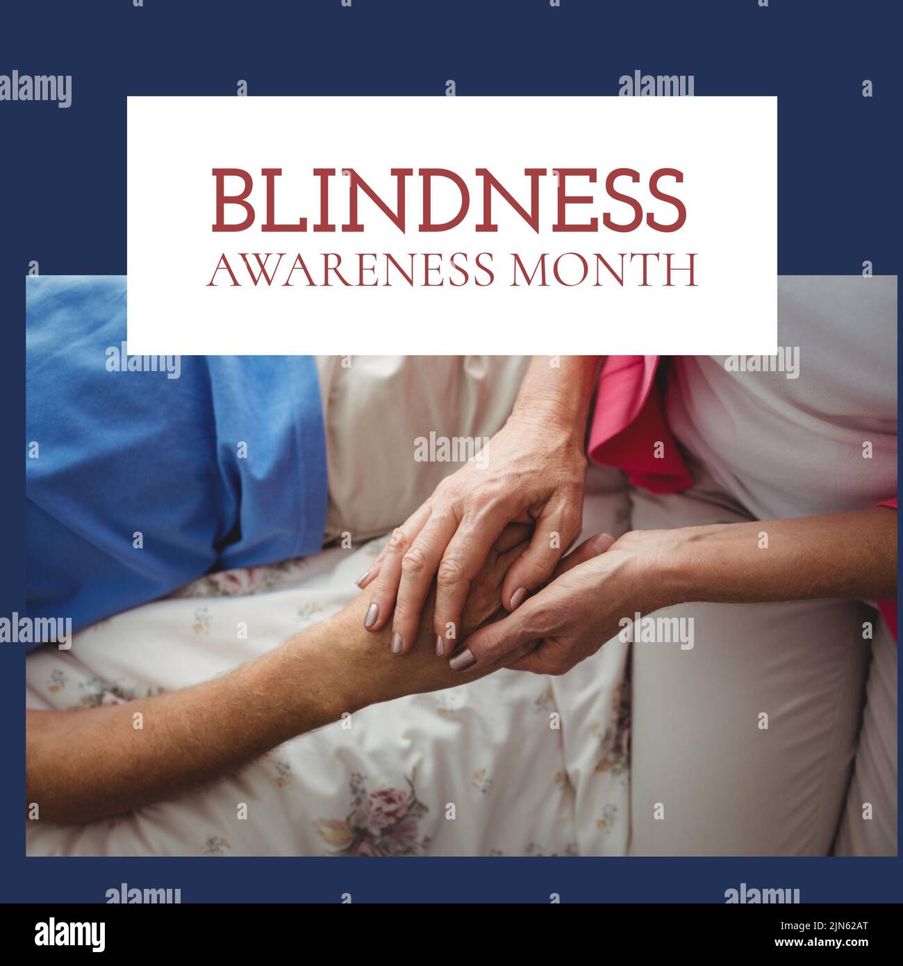 Composition of blindness awareness month text over holding hands Stock ...