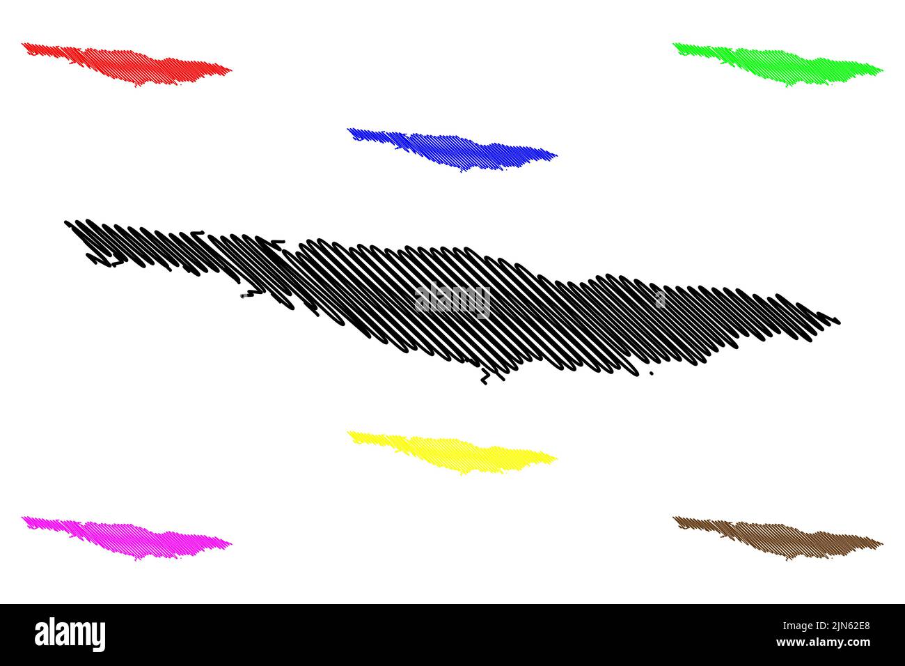 Yapen island (Republic of Indonesia, Melanesia, Oceania) map vector ...