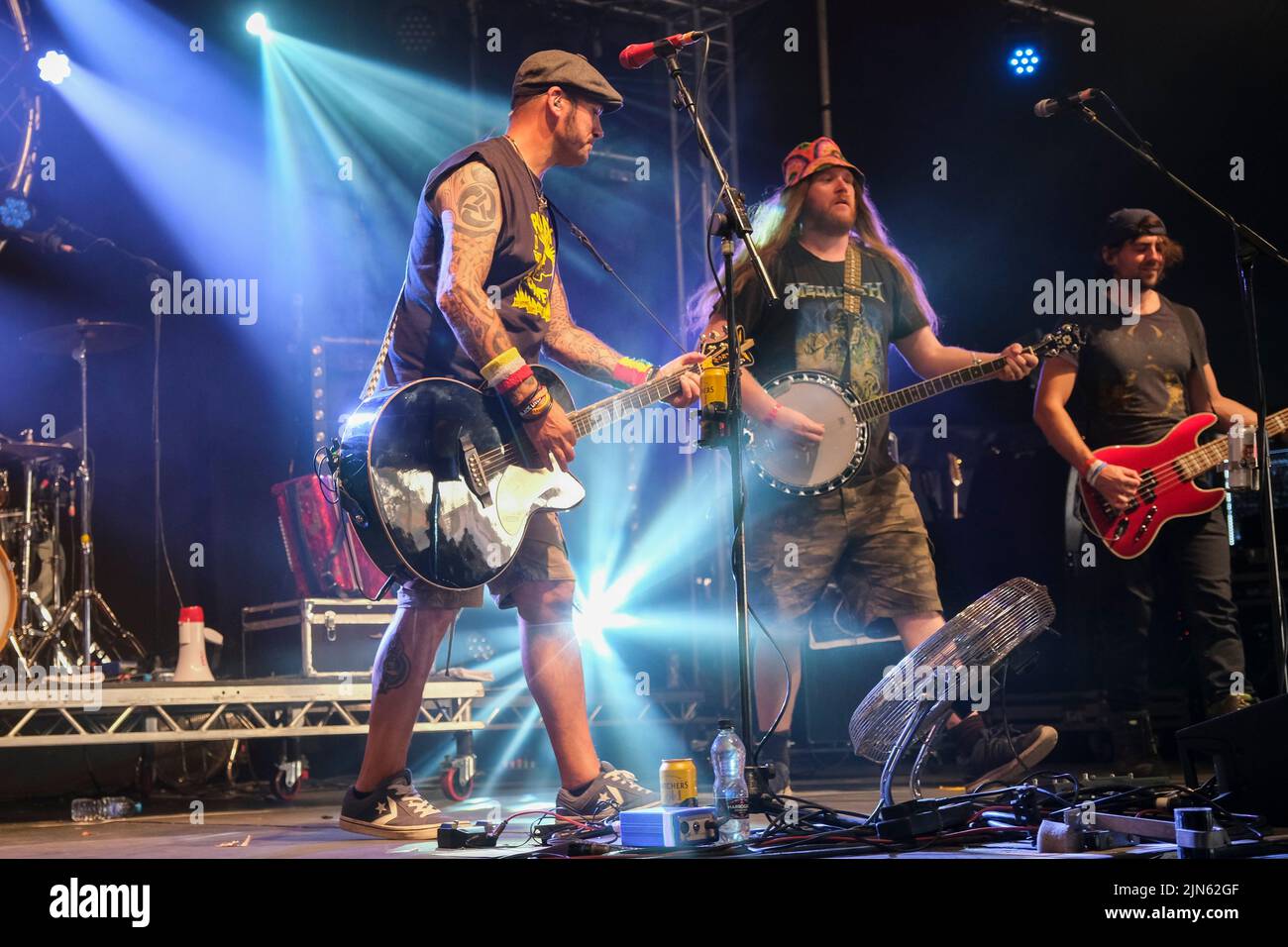 Ken Bonsall, Sam Wood and Dan Booth of Ferocious Dog performing at the Wickham Festival ...