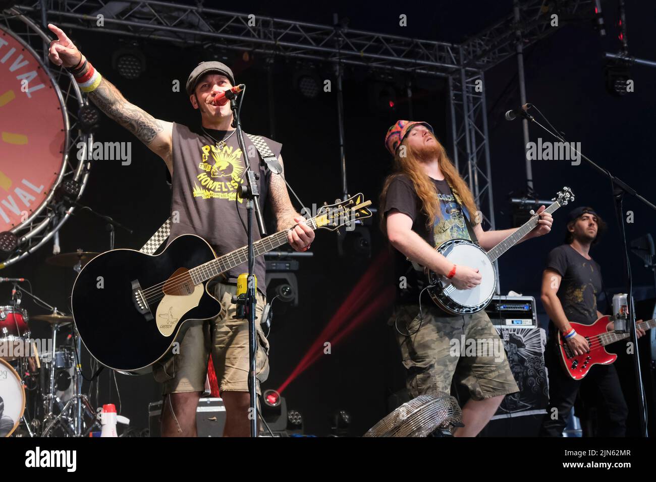 Ken Bonsall and Sam Wood of Ferocious Dog performing at the Wickham Festival, Hampshire, UK ...
