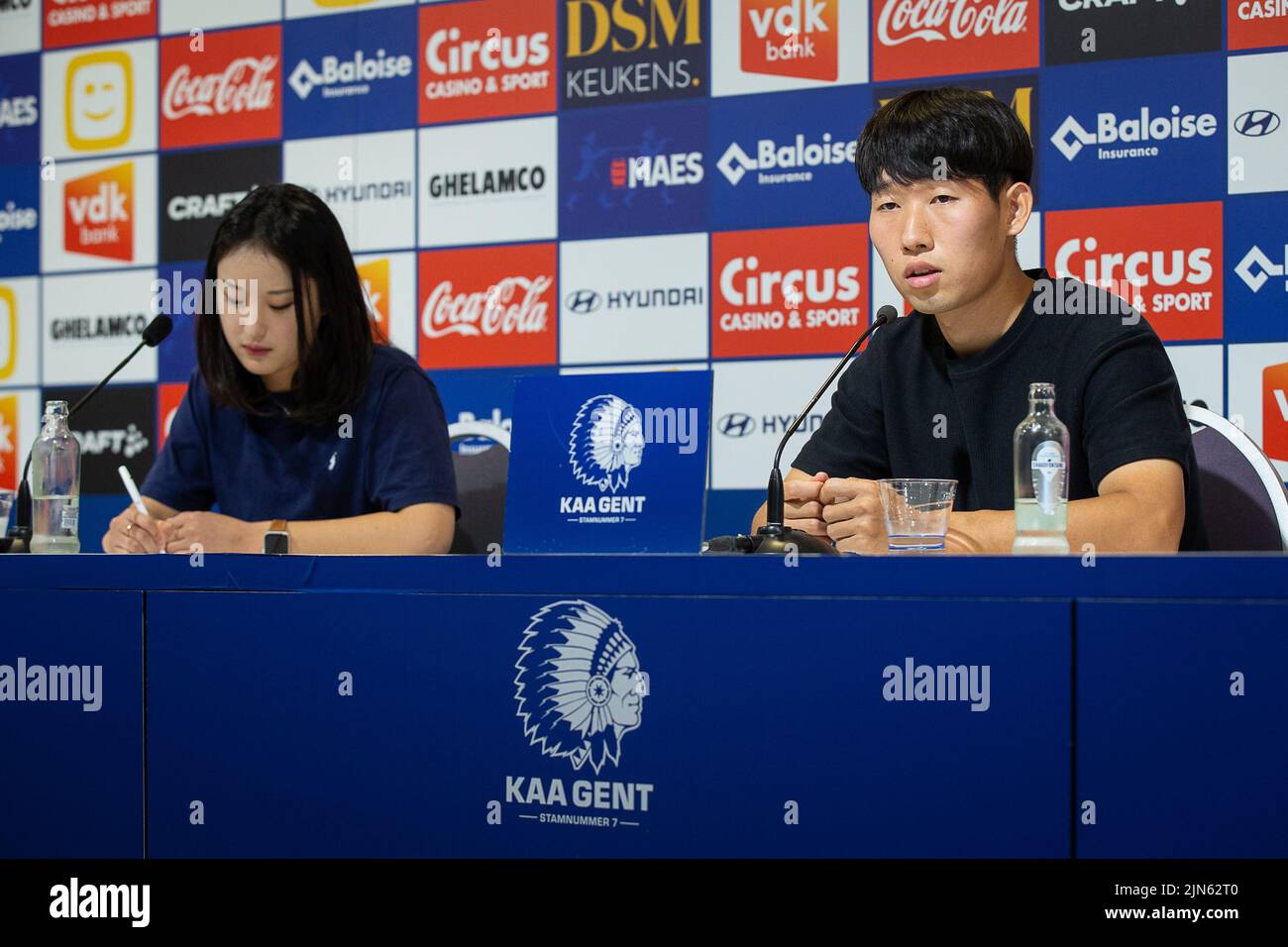 Gent. Belgium, 09 August 2022, KAA Gent's player Hyunseok Hong (Hongy ...