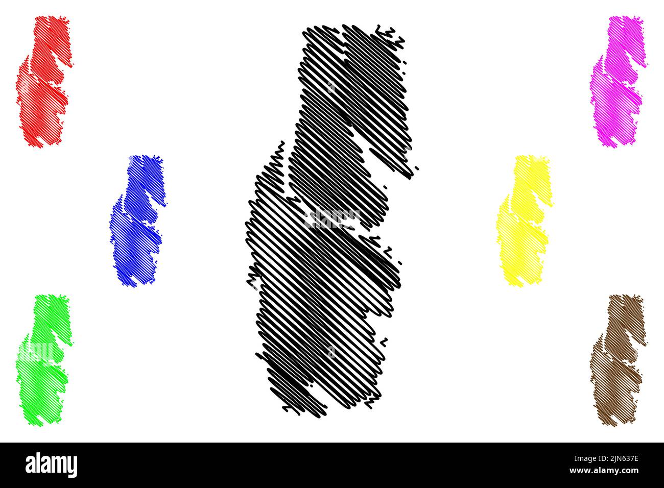 Yell island (United Kingdom of Great Britain and Northern Ireland, Scotland, Shetland) map ...