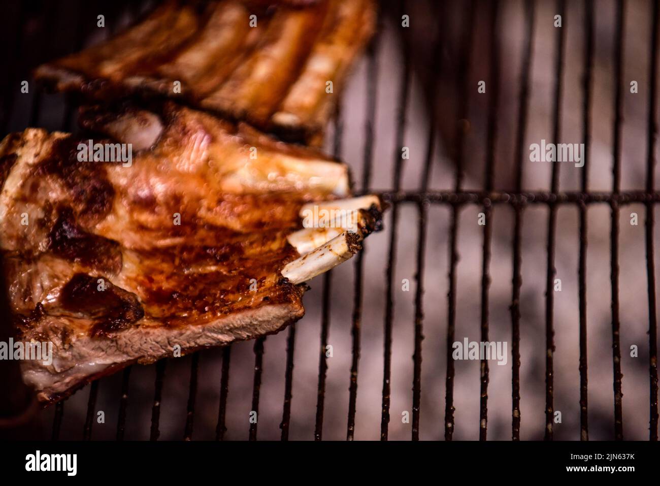 Roasted Crispy Ribs, traditional Argentinian barbecue Stock Photo - Alamy