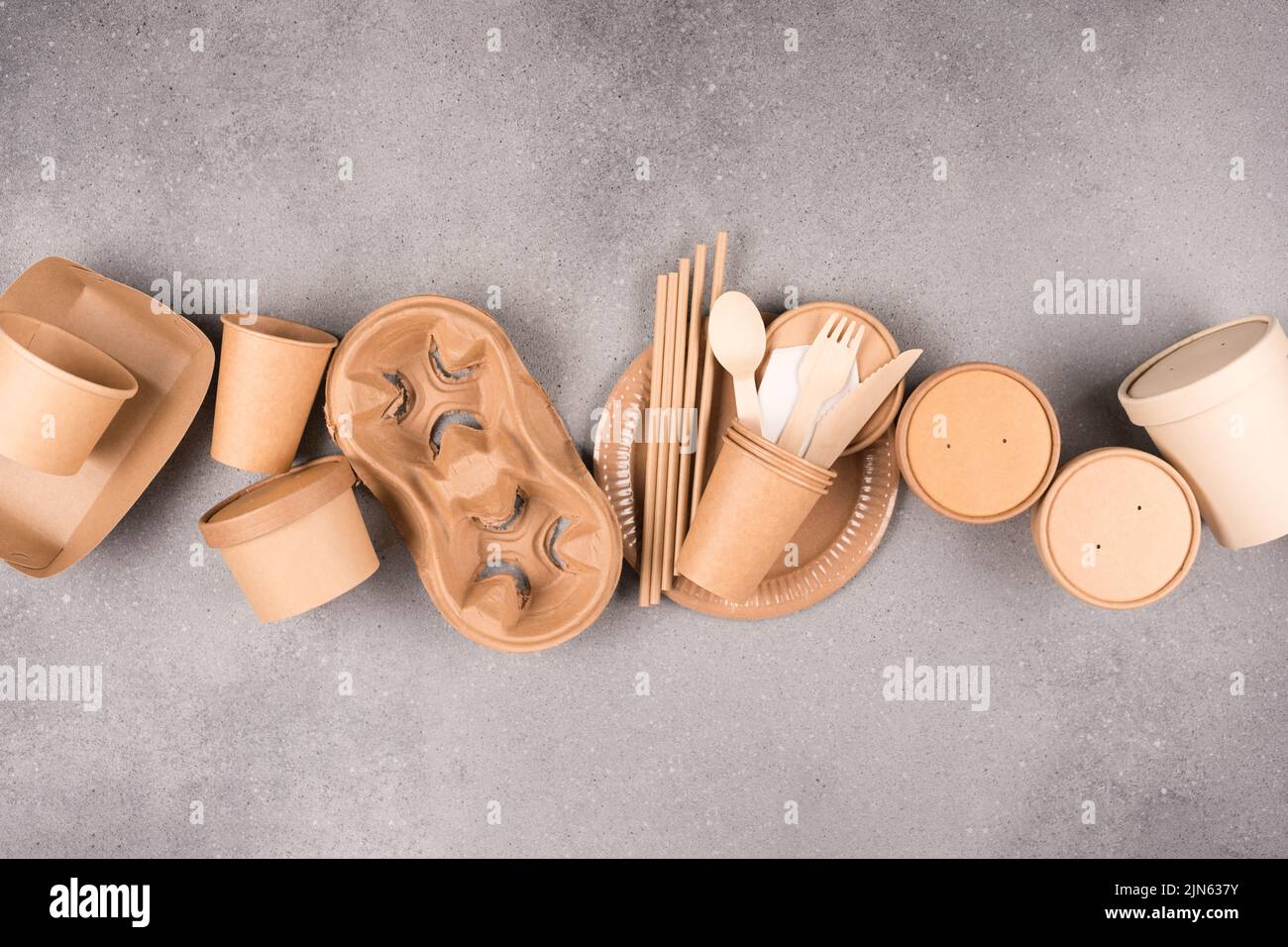 Eco paper dinnerware bundle, ecological utensils - paper cups, food ...