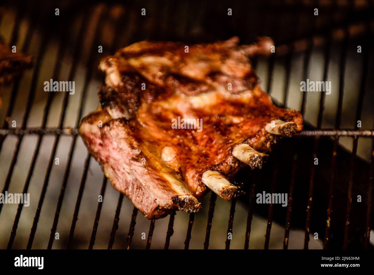 Roasted Crispy Ribs, traditional Argentinian barbecue Stock Photo - Alamy