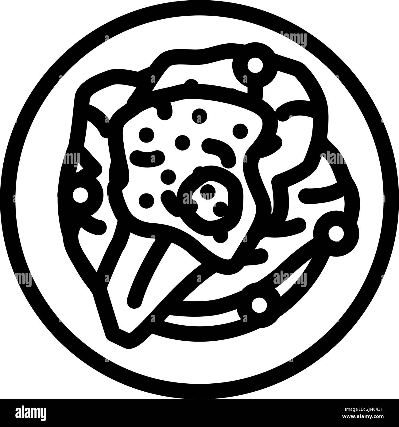 dishes on leaves line icon vector illustration Stock Vector Image & Art ...