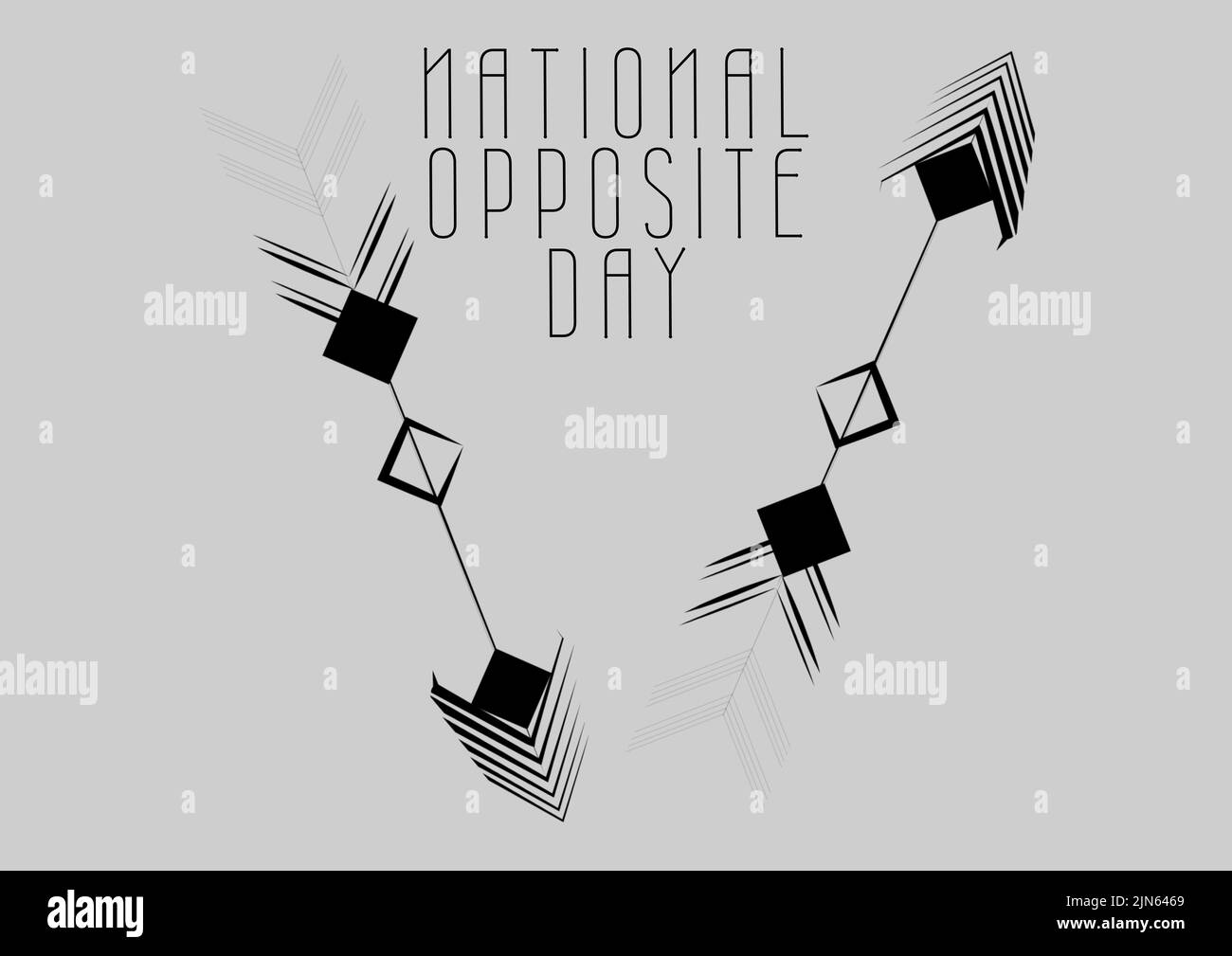 Composition of national opposite day text with arrows on grey ...